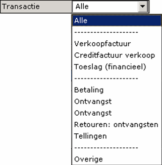 Verschillen Exact Compact: Transactietypen en transactiesoorten