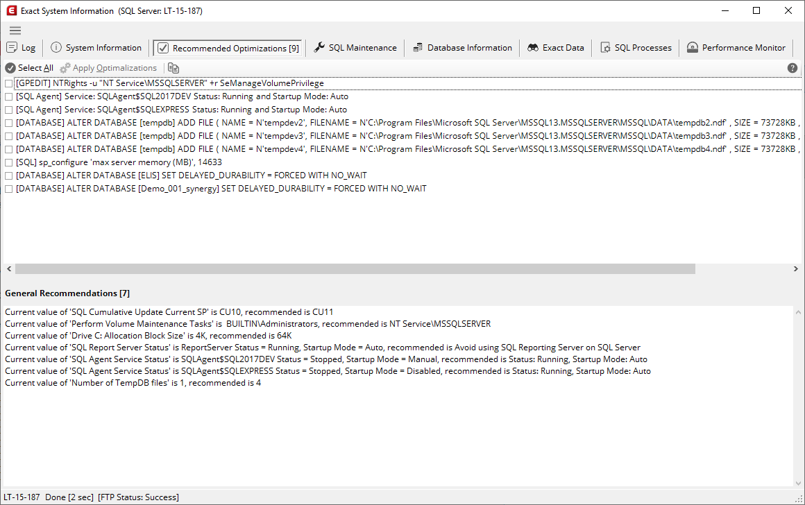 Exact System Information (ESI) Help File