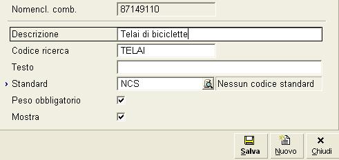 Codici per la dichiarazione Intrastat