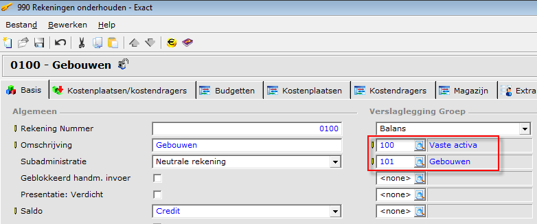 Categoriseren van grootboekrekeningen