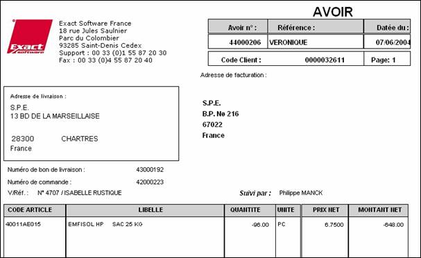 Comment gérer les retours des marchandises dans EG2003