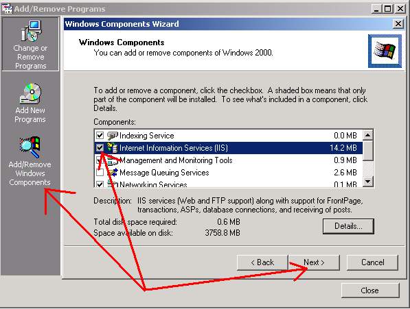 Installation of Internet Information Server 5.0 (IIS 5.0) on Windows ...