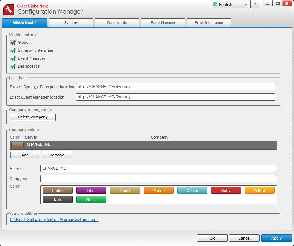Exact Globe Next Configurator