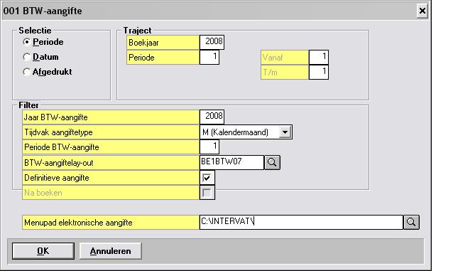 Intervat II - De elektronische BTW-aangifte in Exact Globe for Windows