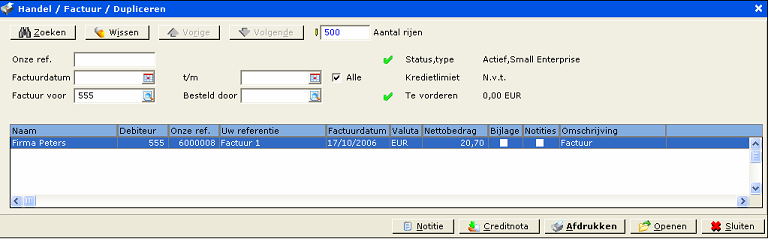 Hoe kan ik een creditfactuur maken in Exact Compact Factuur en Handel